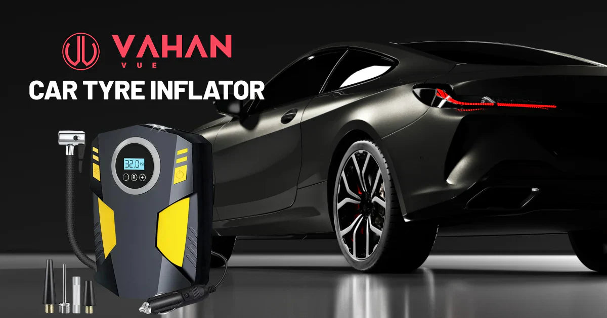 Stay Road-Ready: VAHAN VUE Car Tyre Inflator with Auto Stop & LED Ligh ...